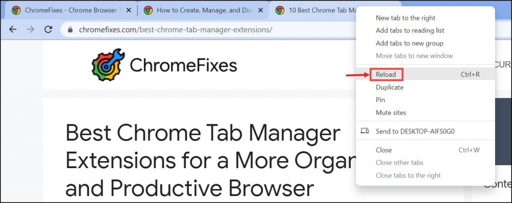 How to Reload all Tabs in Chrome at Once: A Quick Guide - ChromeFixes